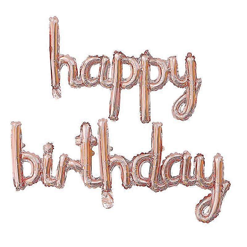 New Happy Birthday Conjoined Letters Balloons Rose Gold Lowercase ...