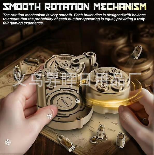 Metal Dice Set of 7, Rotatable Bullet Dice Set Revolver Storage ...