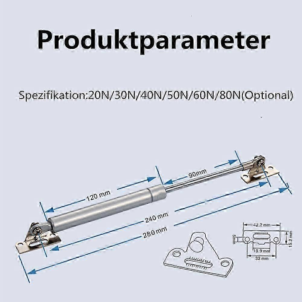 80N/17.6lbs/8Kg Gas Shocks,10 Inch Length Lift Support Soft Close, Lid ...
