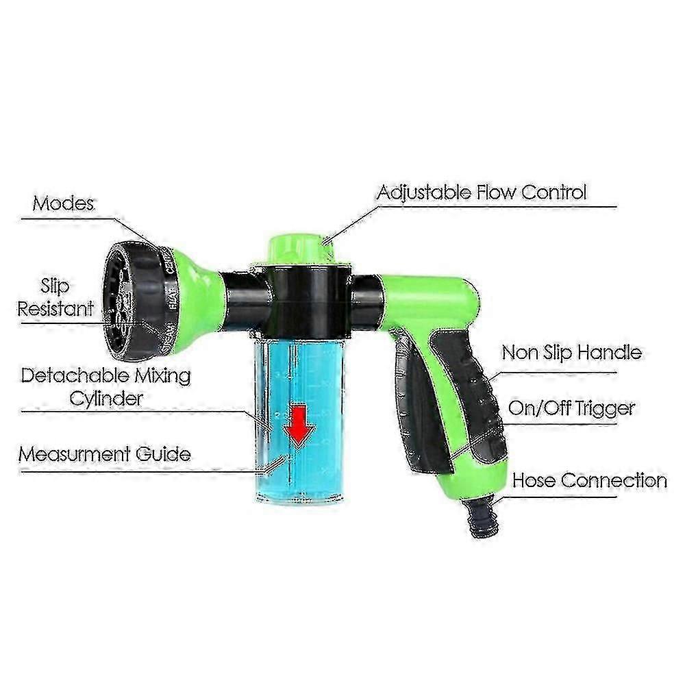 Garden Hose Attachment Spray Gun Nozzle With Soap/fertilizer Reservoir ...