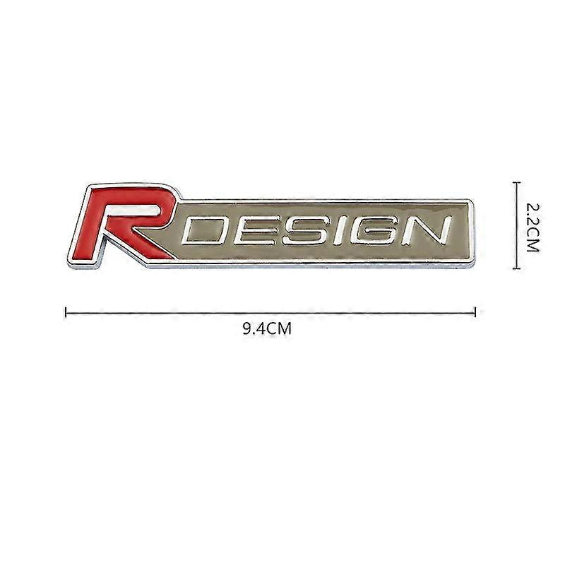 3d Metal R Design Logo Car Rear Trunk Fender Emblem Badge Sticker For ...