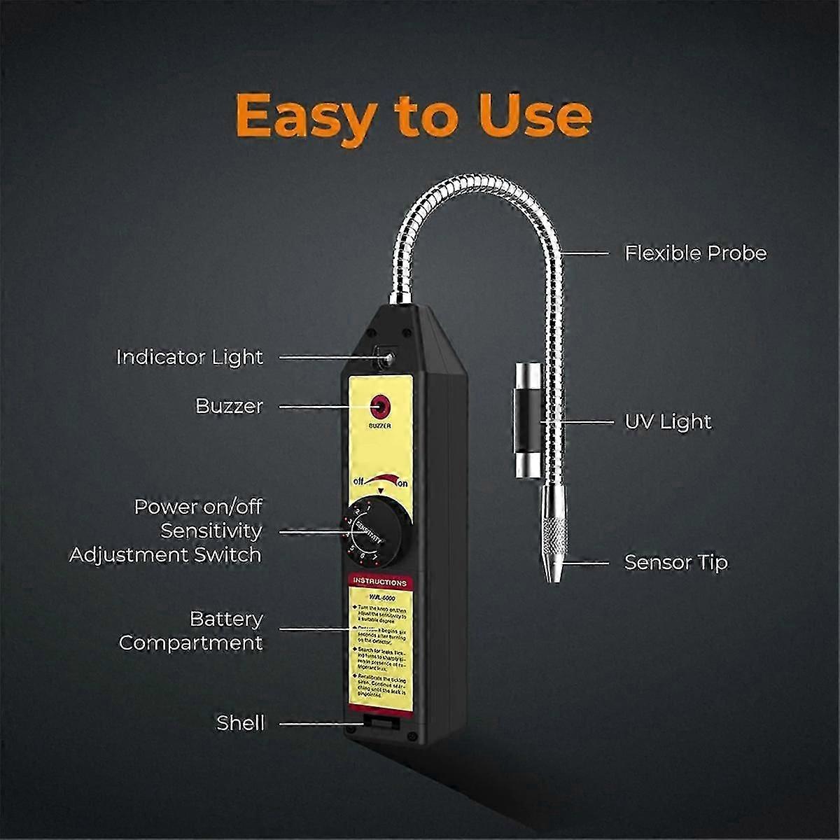 -6000UV Halogen Leak Detector Freon Leak Detector R22 R410A R134A ...