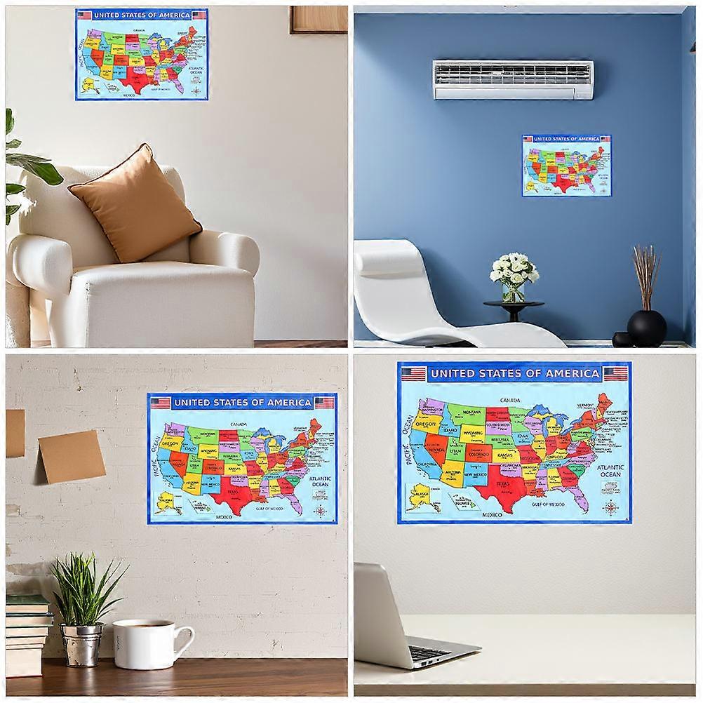 Wall Map For Kids Laminated Map Of Usa Artistic Design Educational And ...