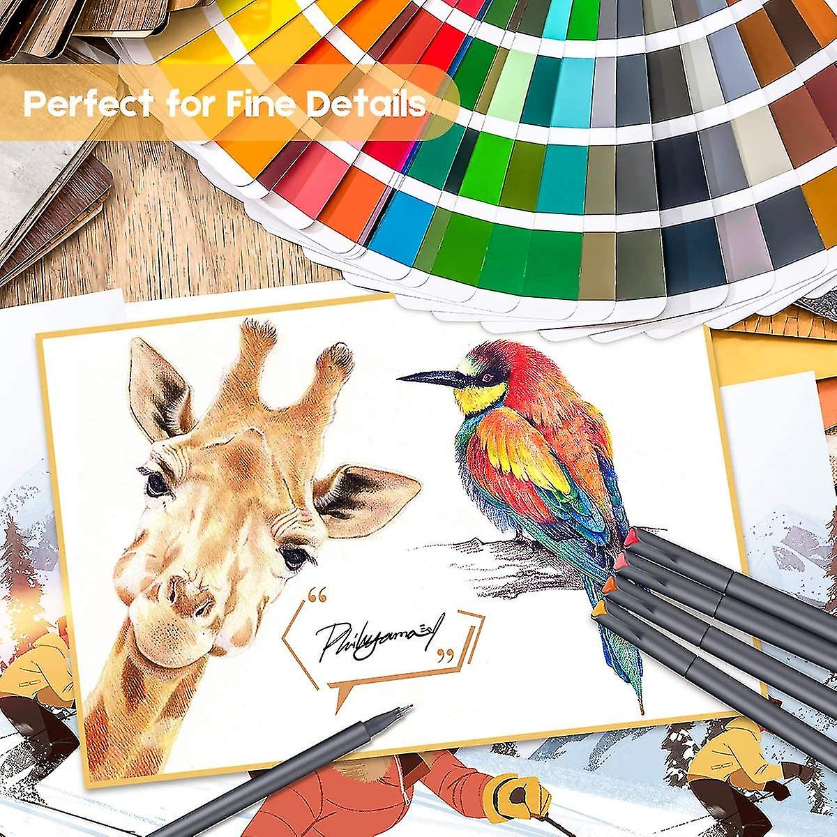 24 Bright Colors Fine Point Pens Colored Pens For Journaling Note ...