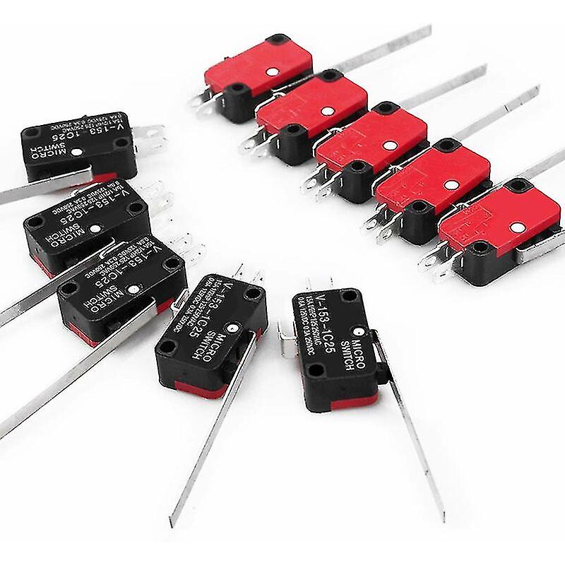 10 Pack Micro Limit Switch Hinge Lever Spdt 1no 1nc Momentary Long ...