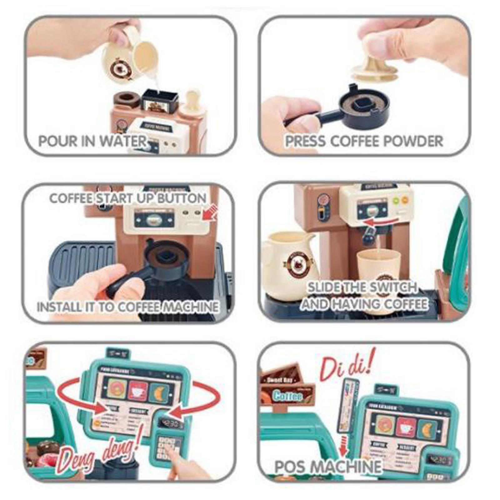 Coffee Machine Toy Simulation Sound And Light Water Supermarket Players ...