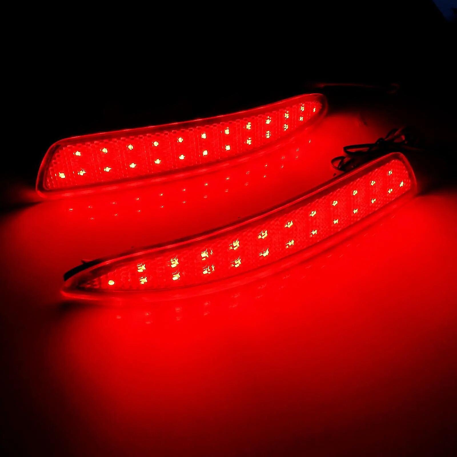 2x Red Lens Led Rear Bumper Reflector Tail Brake Stop Light For Bmw X5 ...
