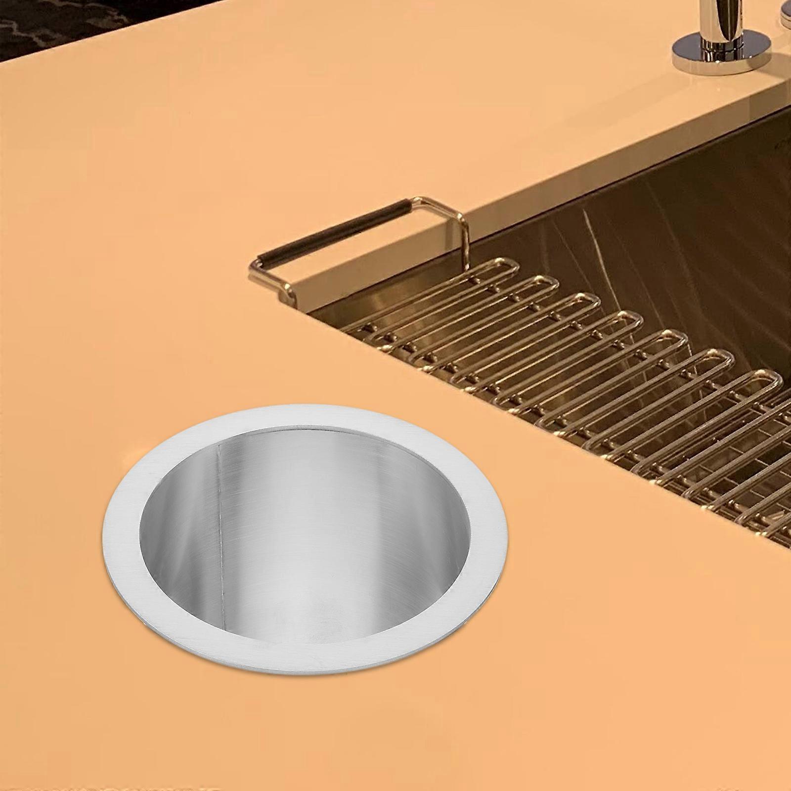 Drop-in Trash Chute Stainless Steel Round Built-in Countertop Waste ...