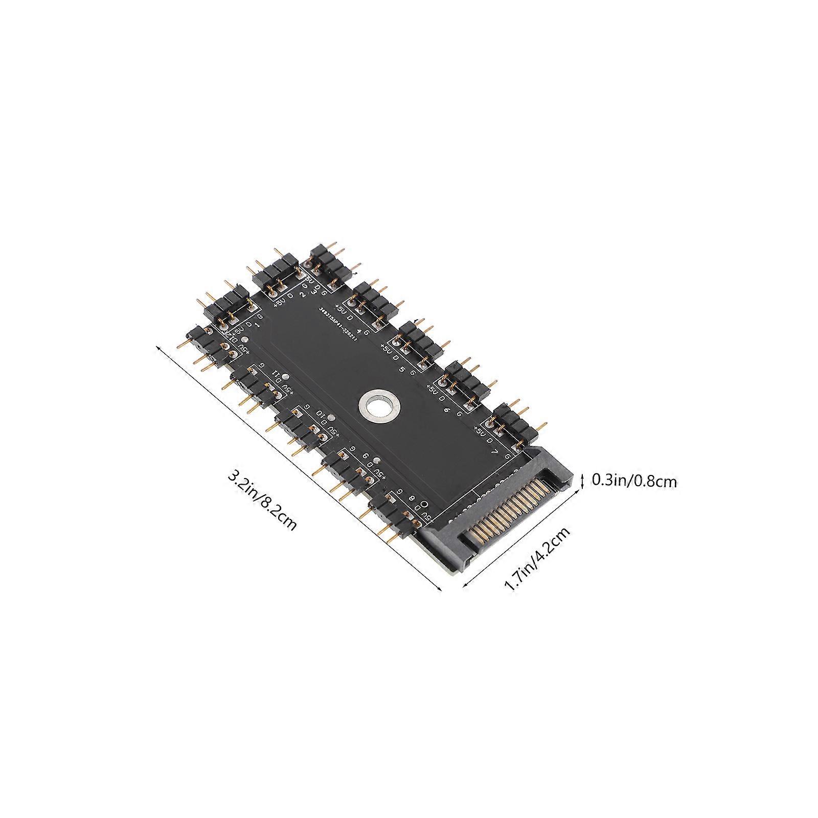 1 Set of Professional ARGB Hub Multi-use RGB Fan Hub PC Fan Hub ...