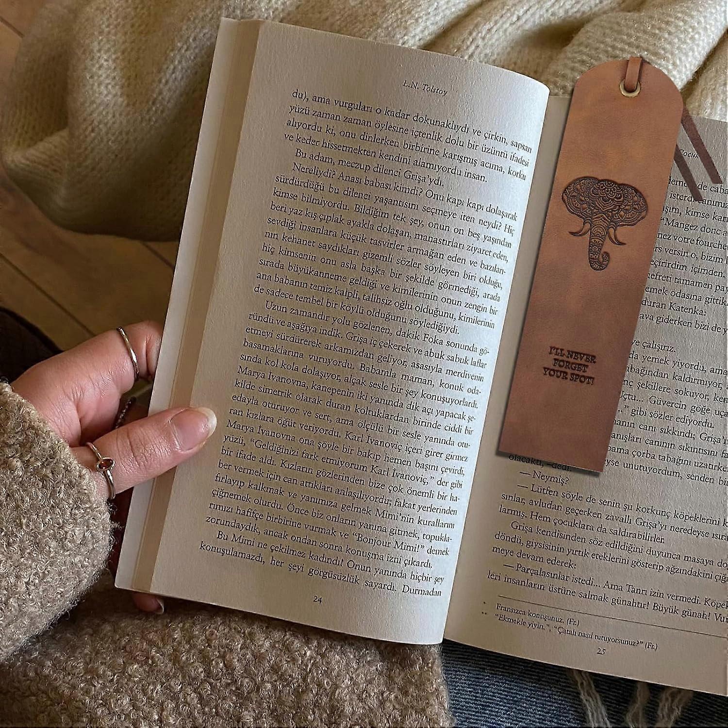 4pcs Vintage Elephant Leather Bookmarks 27inch Mandala Elephant Head ...