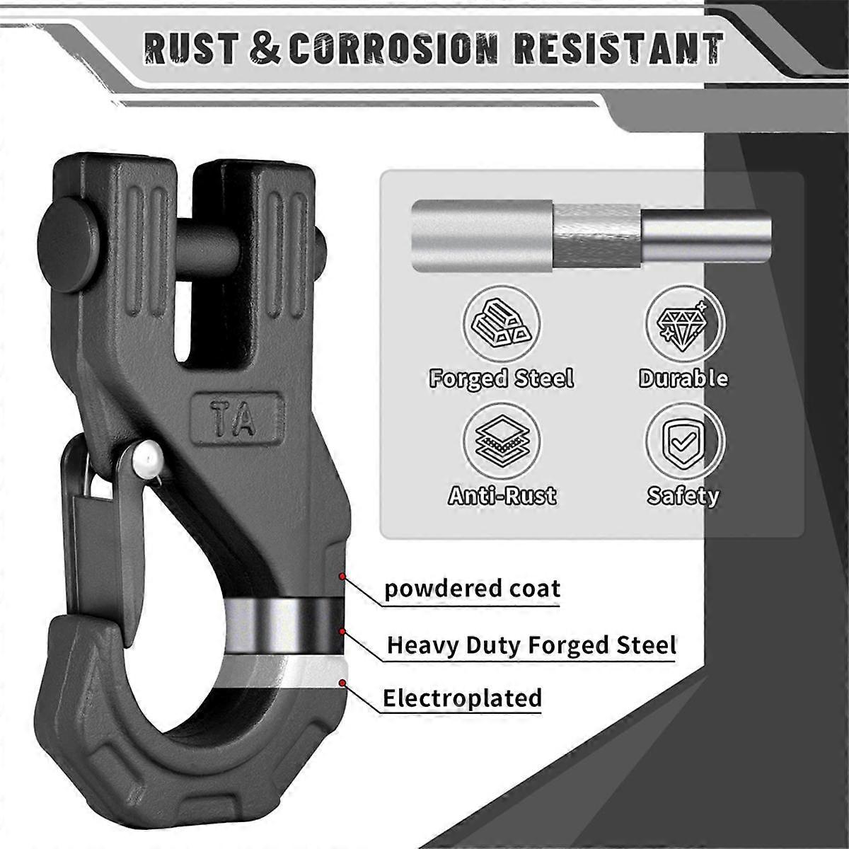 3/8 Inch Winch Hook Heavy Duty, ATV Winch Hook, Winch Tow U-Clamp ...