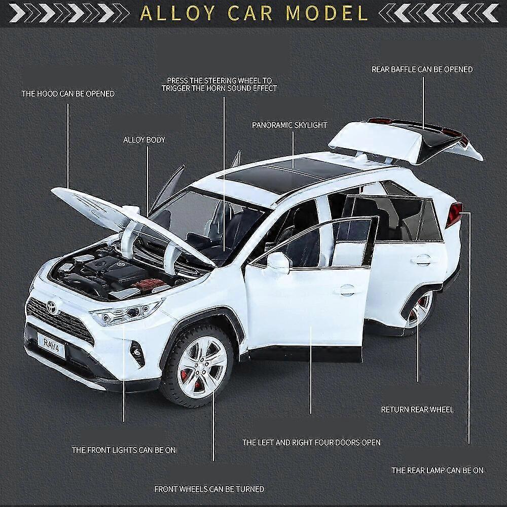 1/24 Toyota Rav4 Suv Sport Diecast Alloy Miniature Toy Car Model Remote ...