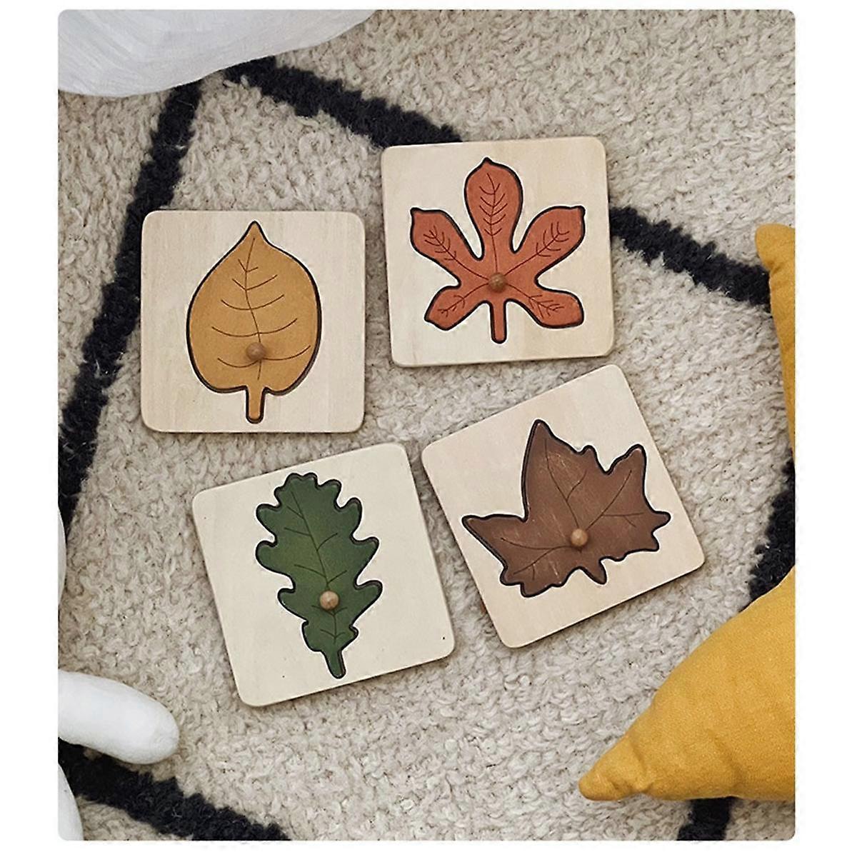 Tree Puzzle Wooden Leaf Puzzle Hand Scratch Board Jigsaw Early ...