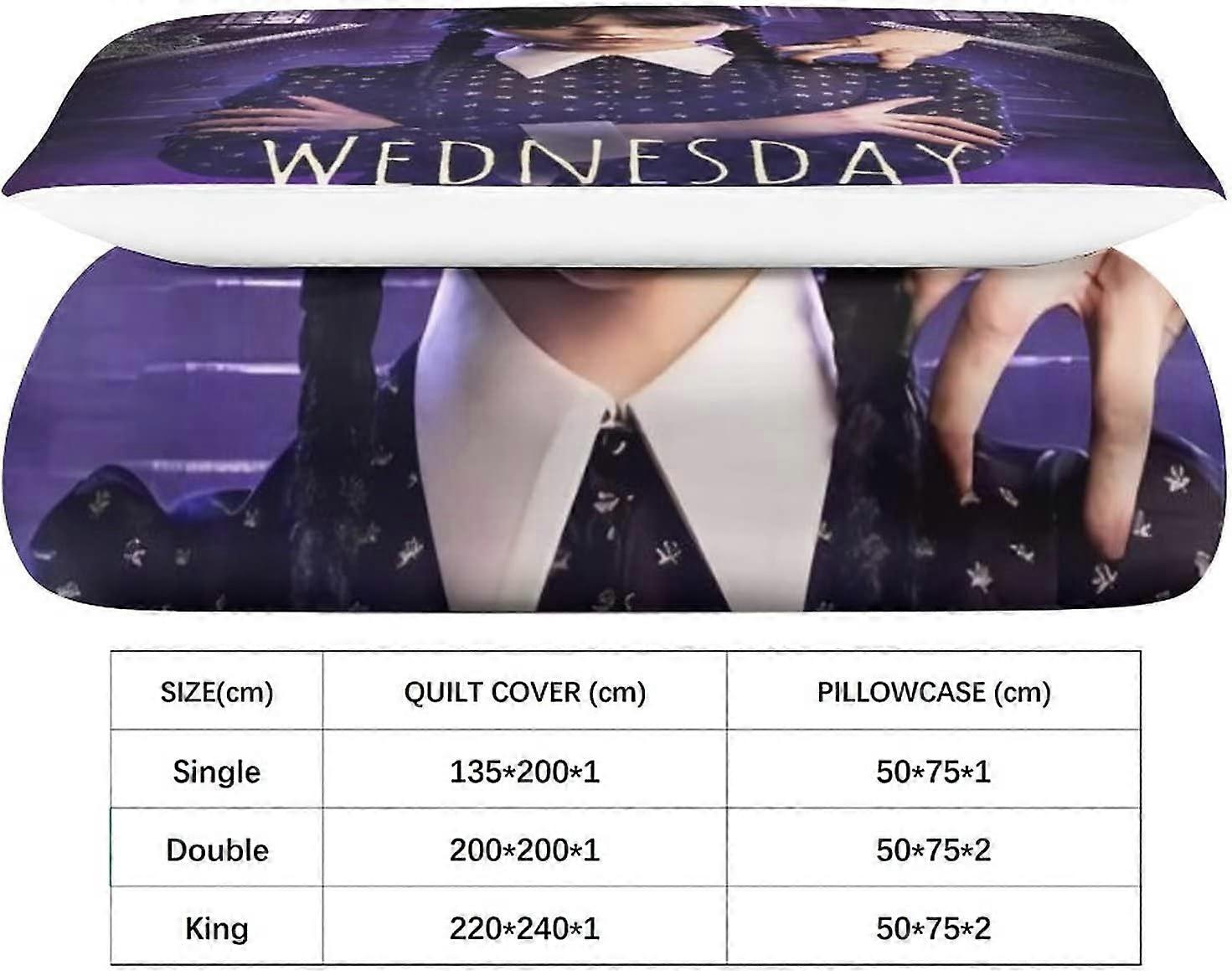 3D Printed Bedding Set with Wednesday Addams Duvet Cover, for Teens and ...