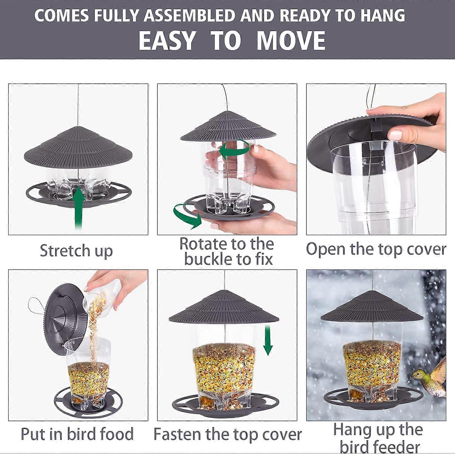 Hanging Bird House Lantern Bird House Bird Feeder with Roof Outdoor ...