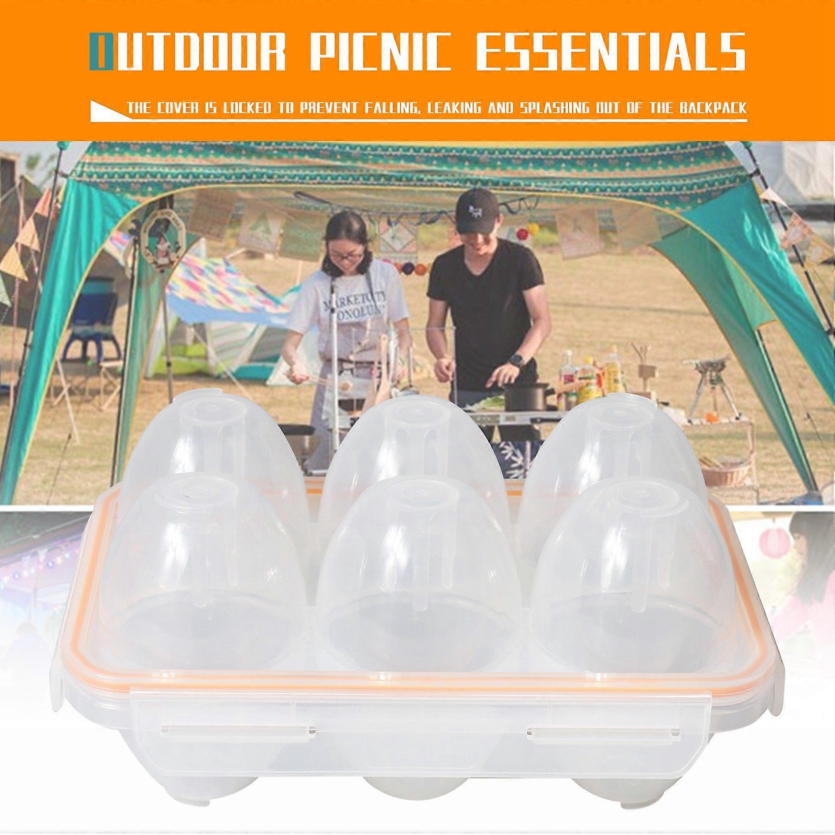Portable Camping Shockproof and Leakproof 6 Eggs Carrier Container Case ...