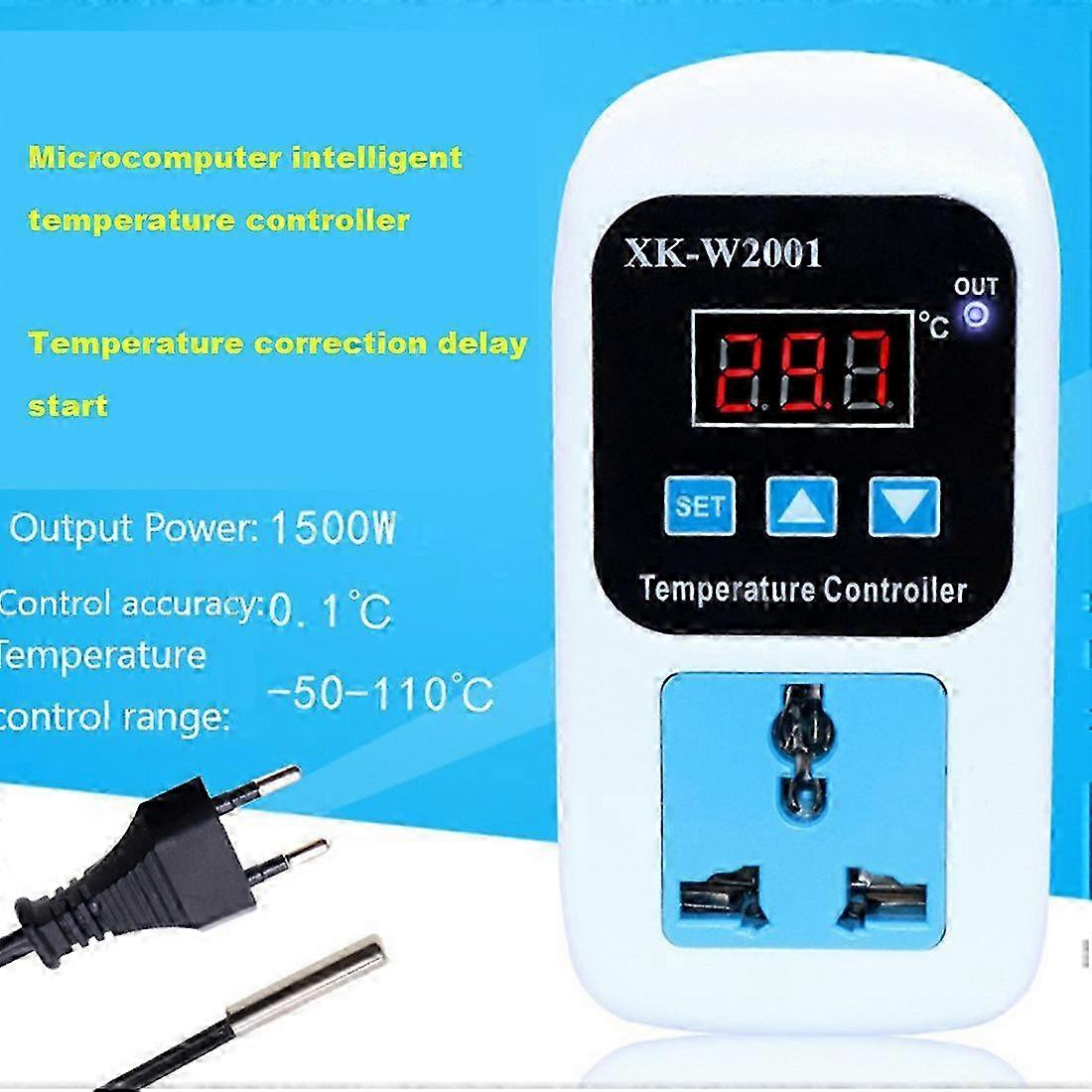 XK-W2001 Digital Temperature Controller Socket AC 110-220V Thermostat Regulator Socket Outlet ...