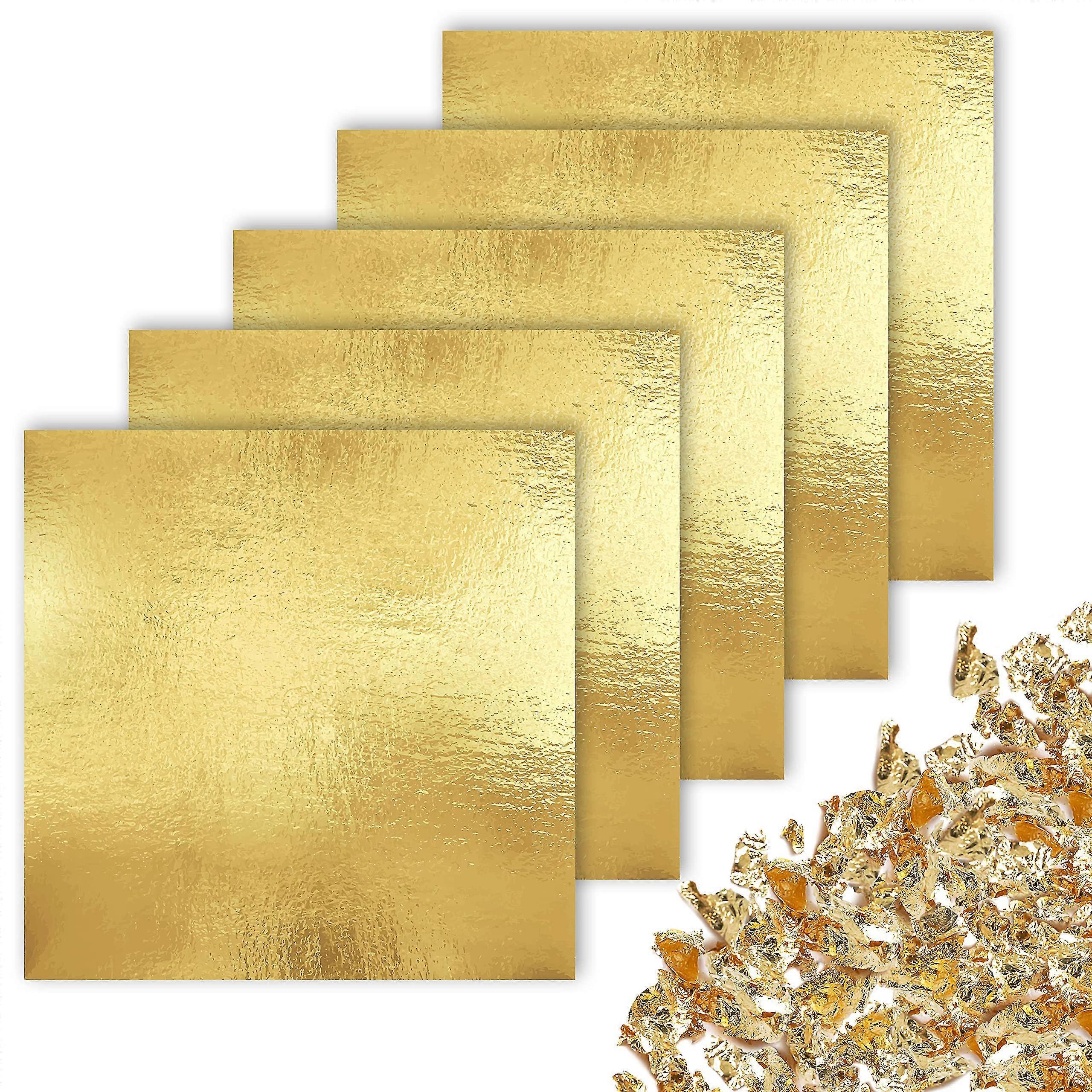 Gold Leaf Sheets-100 Imitation Leaves 9x9 Cm Gold Leaf For Art And ...