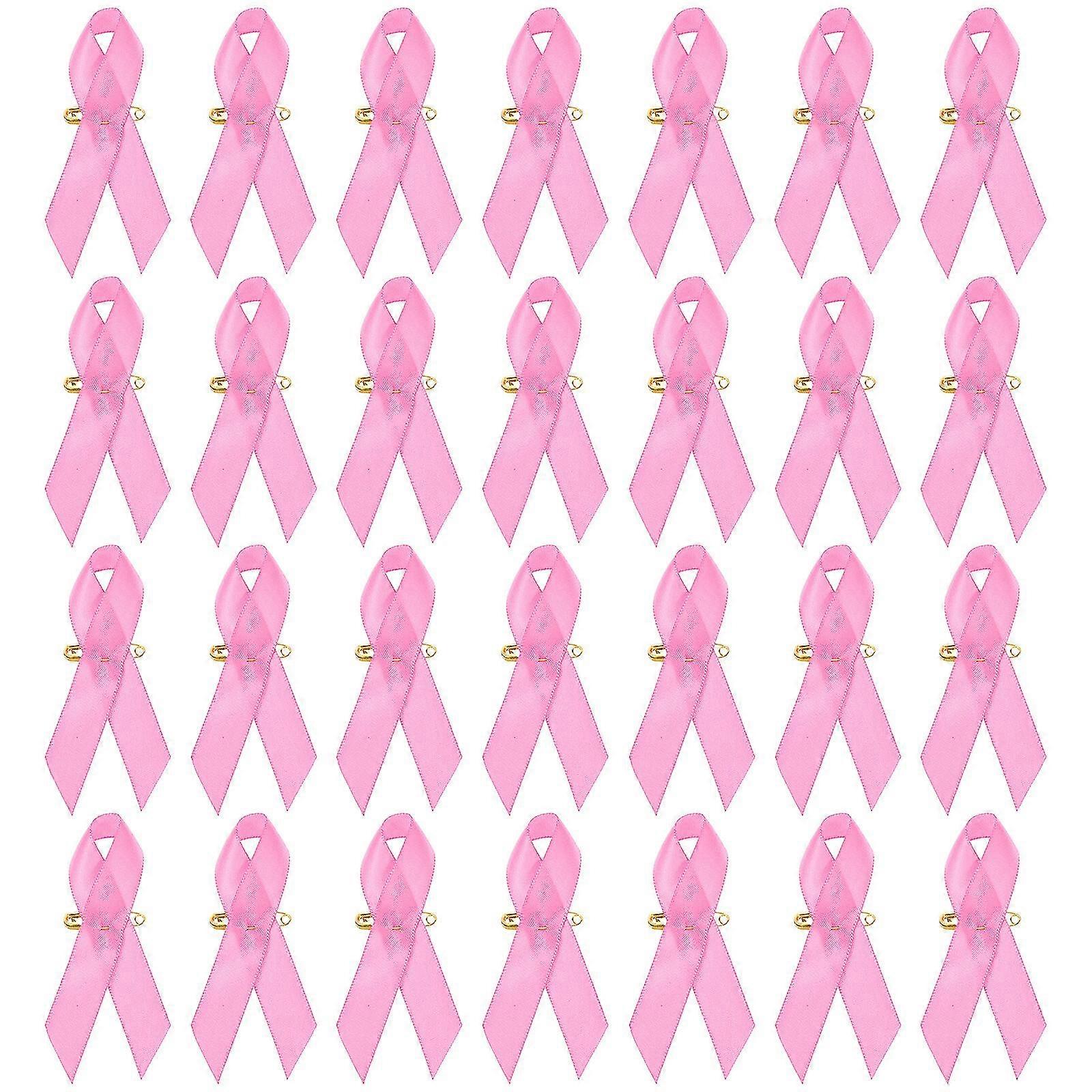 100pcs Decorative Fundraising Ribbons Removable Breast Cancer Ribbons ...