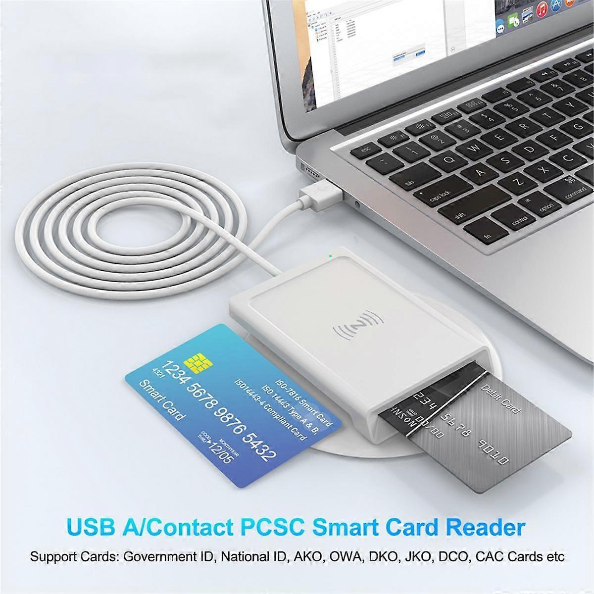 + NFC 2-In-1 Smart Card Reader PC-Linked Dual-Interface Smart Card ...