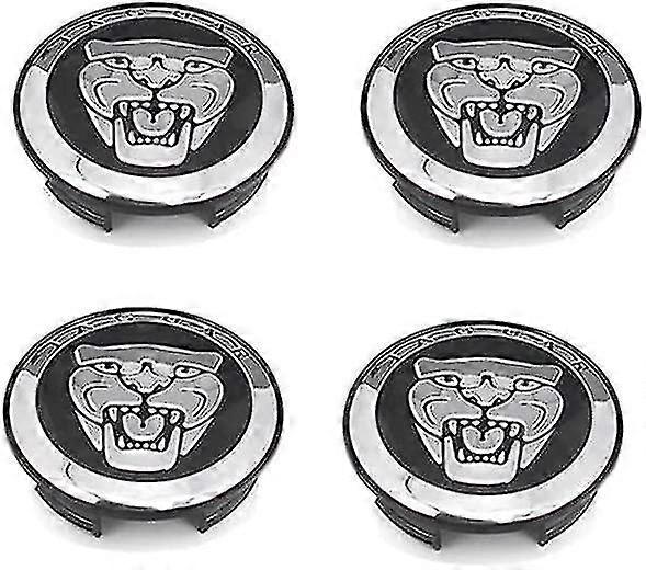 Set Of 4 Black 59mm Hub Cap Wheel Center Caps For Jaguar X Type Xk Xf ...