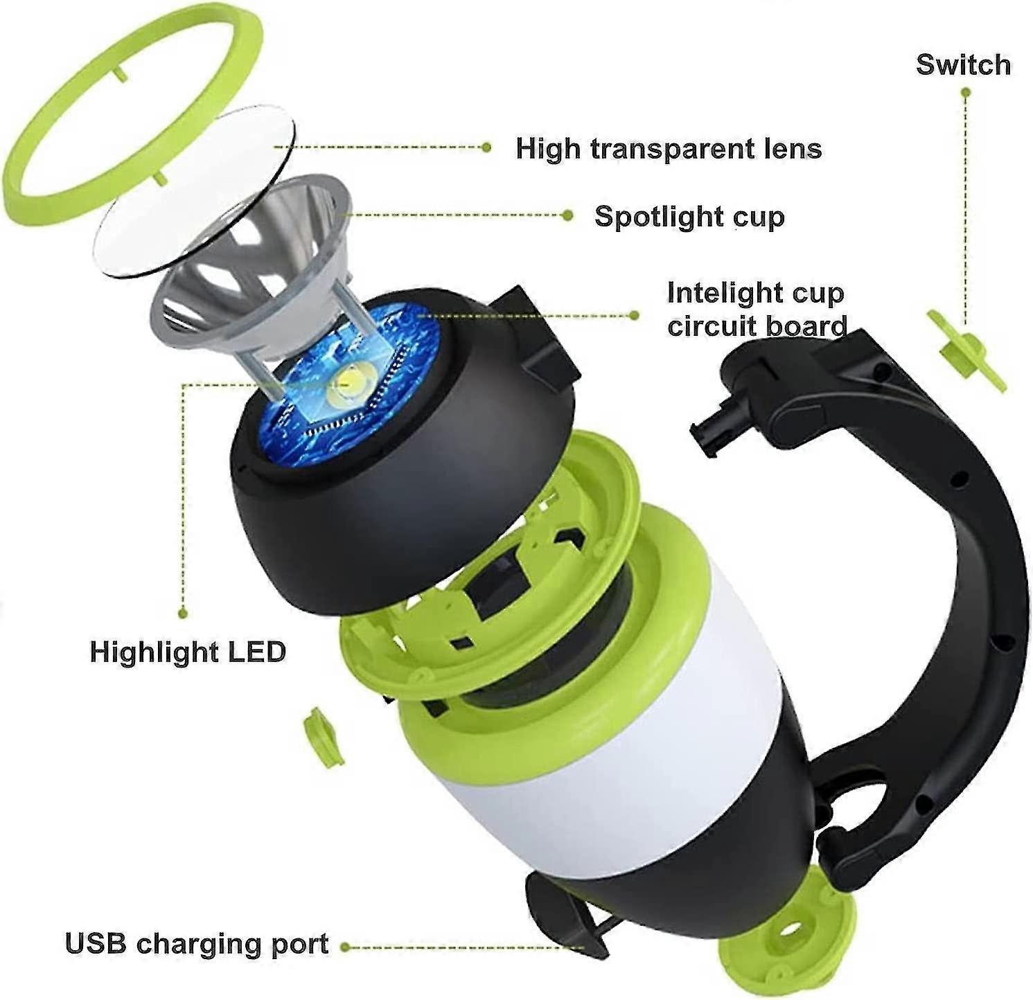 4 In 1 Multifunctional Camping Light, Usb Rechargeable Led Lantern ...