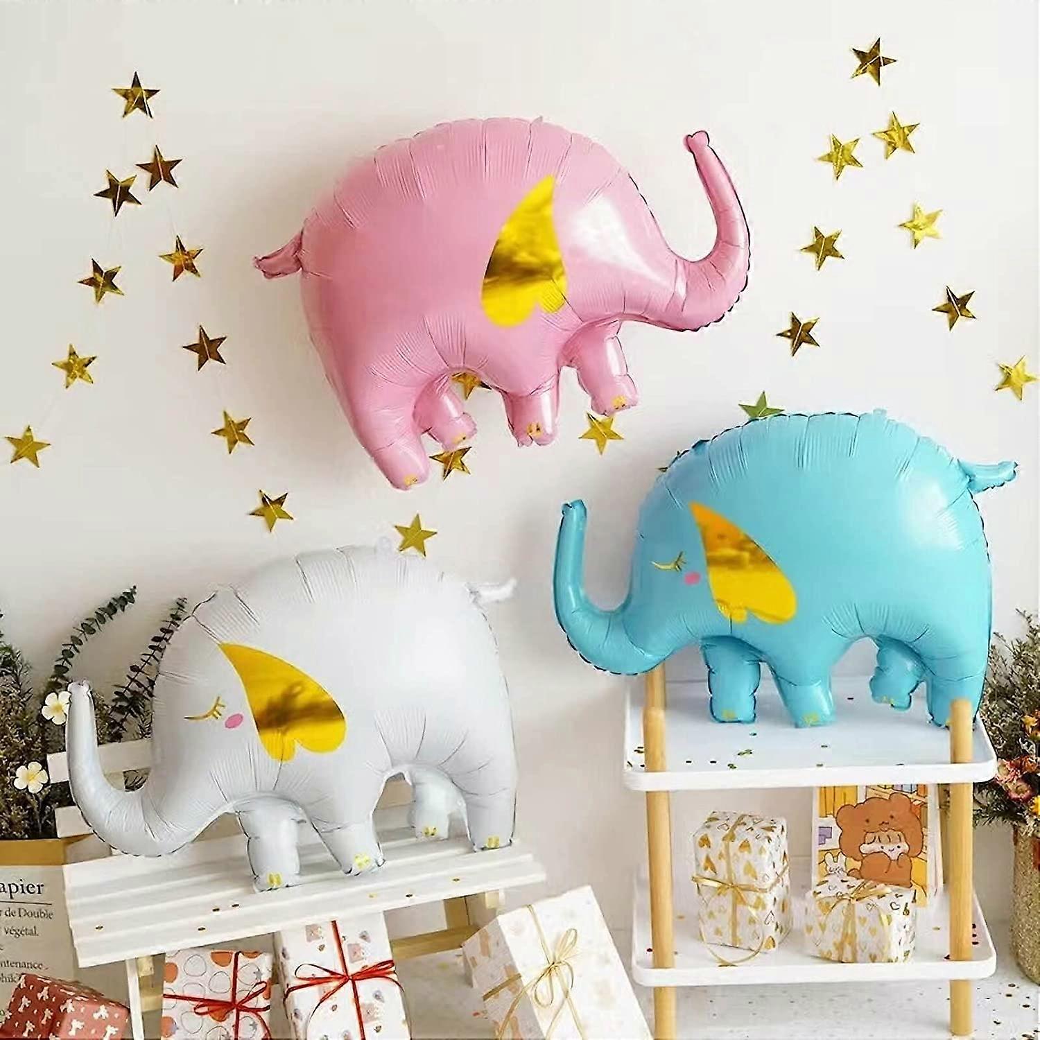Big 33 Inch Blue Elepaht Balloons Foil Helium Elephant Shaped Animal ...