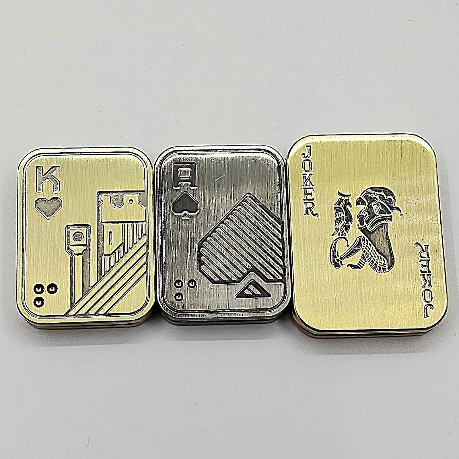 Magnetic Metal Fidget Toys - Metal Poker Push Card Fidget Slider Stress ...