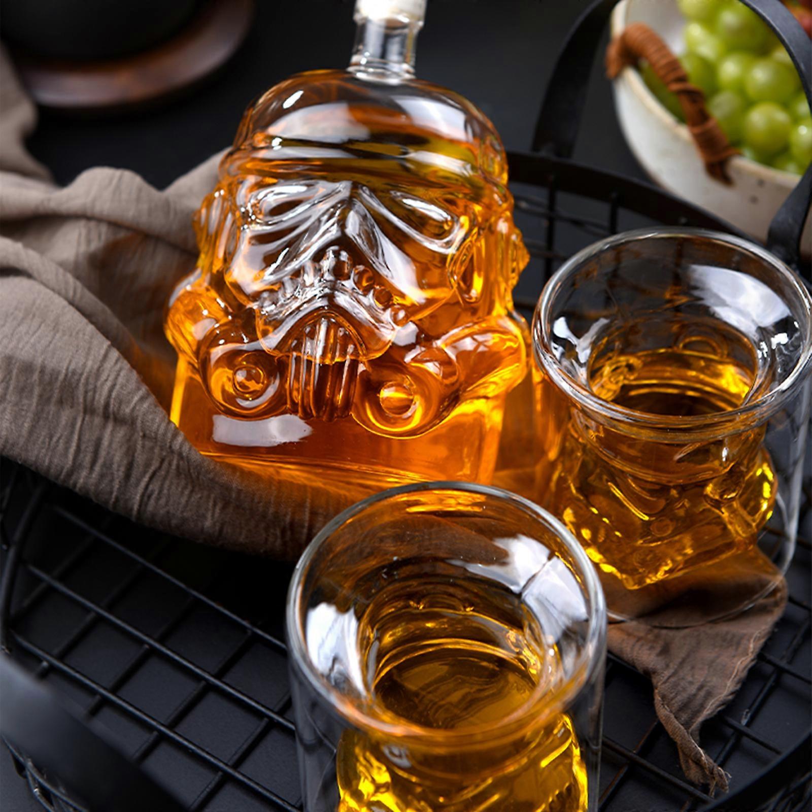 Wine Bottle Star Wars White Soldier glass Decanter with 2 Whiskey ...