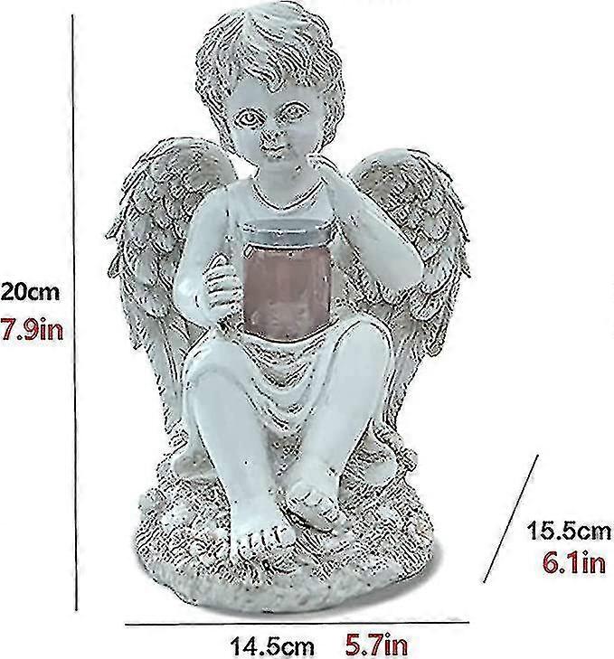 Garden Ornaments Solar Angel Decorations Statues -boys Guardian Angel ...