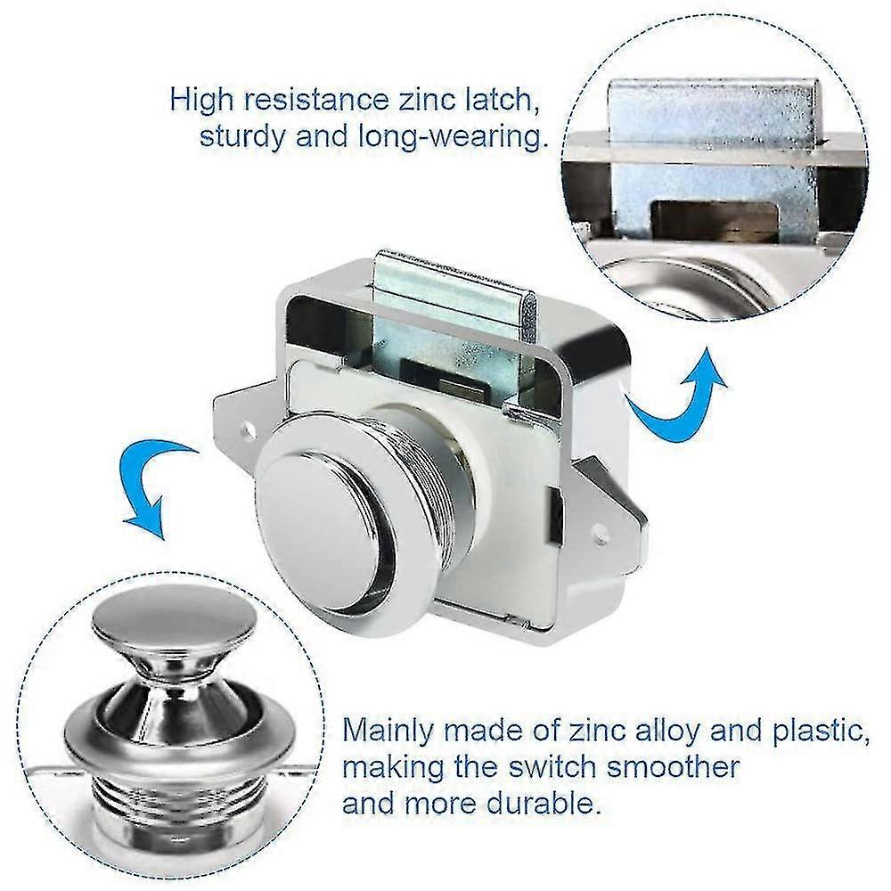 Push Button Latch Push Door Lock Latch Kit 5 Pcs Keyless Compatible ...