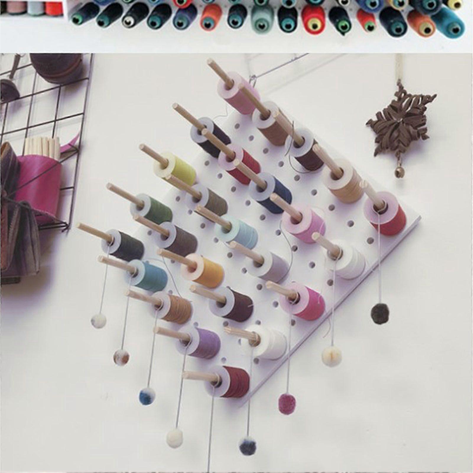 Self Adhesive Sewing Pegboard with 25 Wood Hook 11.8x11.8in ...