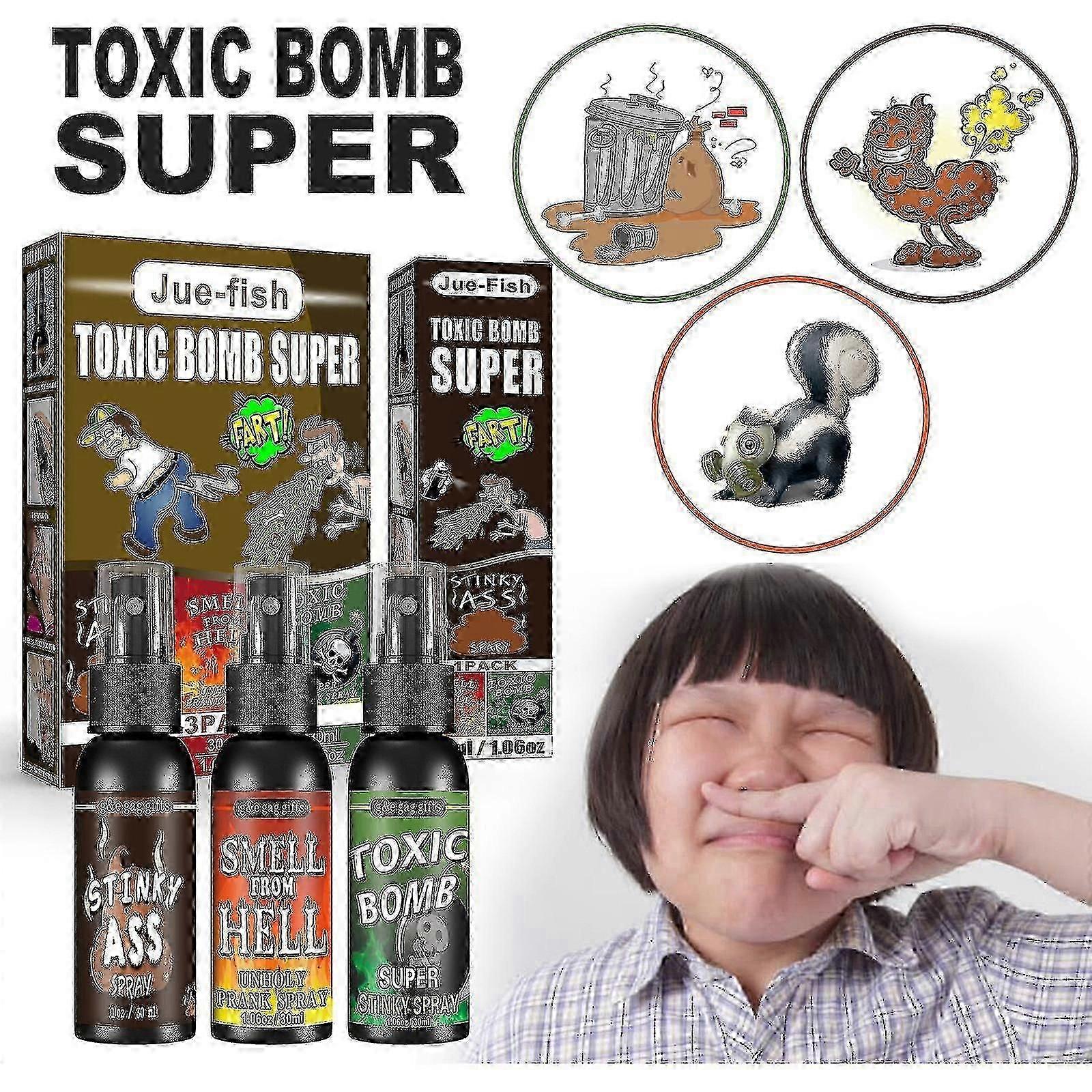 3pcs/set Novelties Liquid Fart Gag Prank Joke Spray Can Stink Bomb ...
