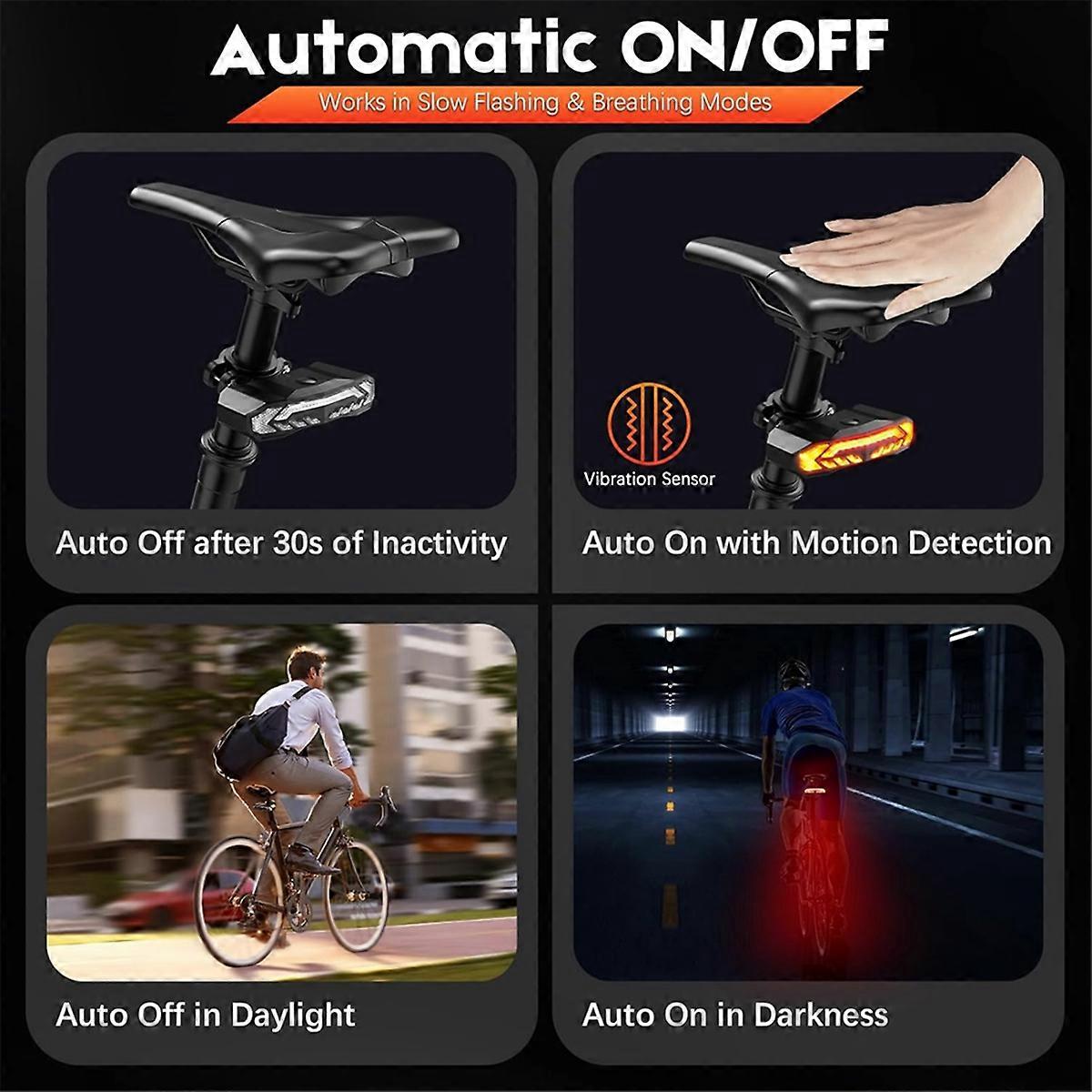 Smart Bike Tail Light with Turn Signal and Brake Light Anti Theft Bike ...