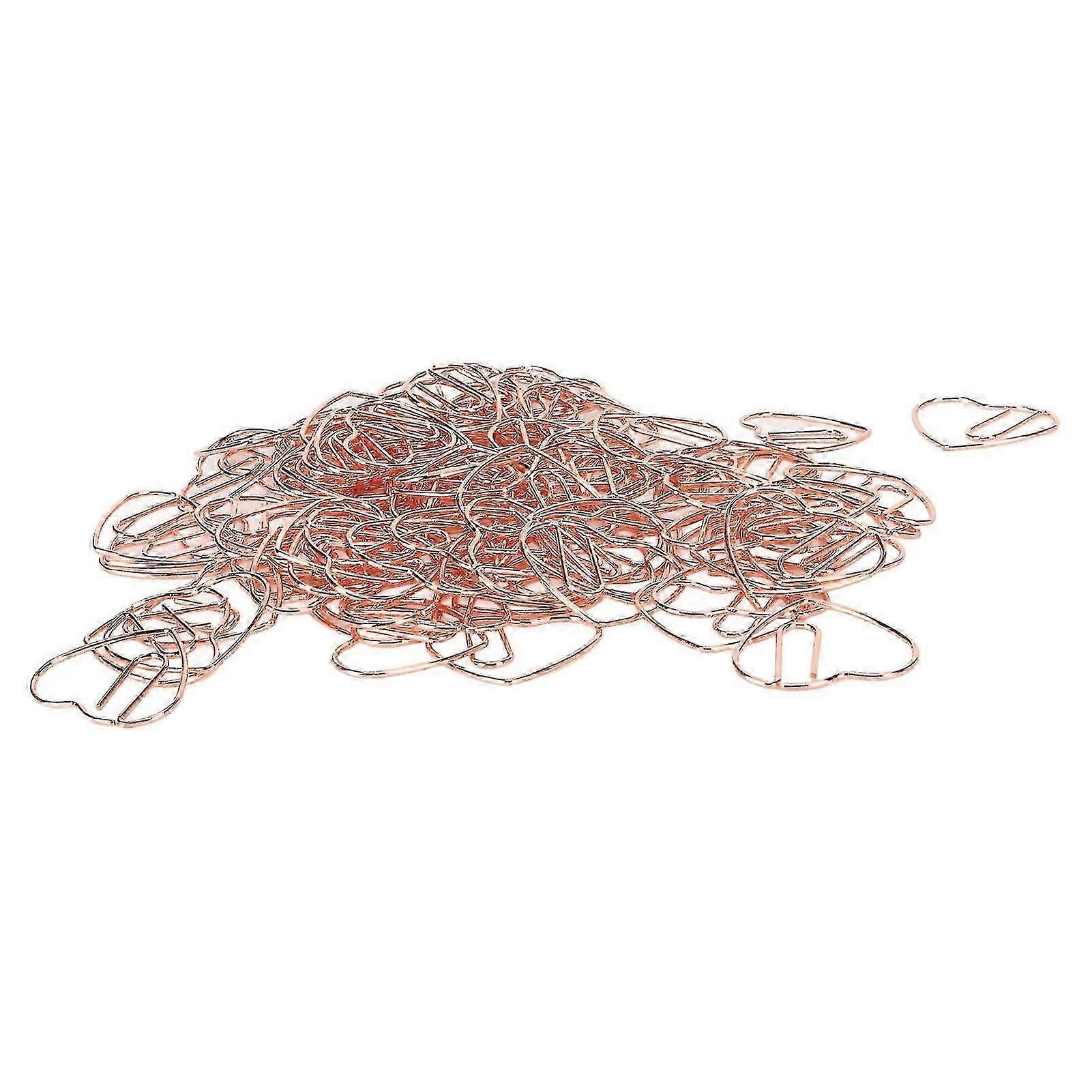 100pcs Paper Clip Iron Heart Shape Delicate Cute Paperclips Bookmark ...