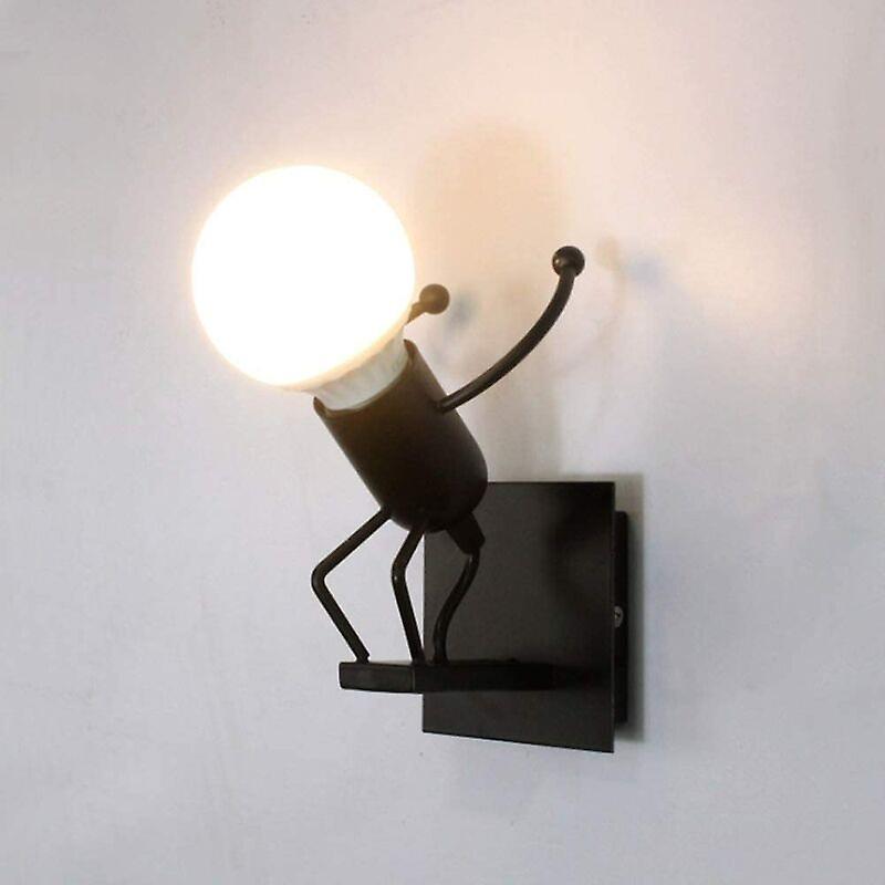 Robot Wall Lamp,Creative Little Iron Man Wall Light,Retro Cartoon Wall ...