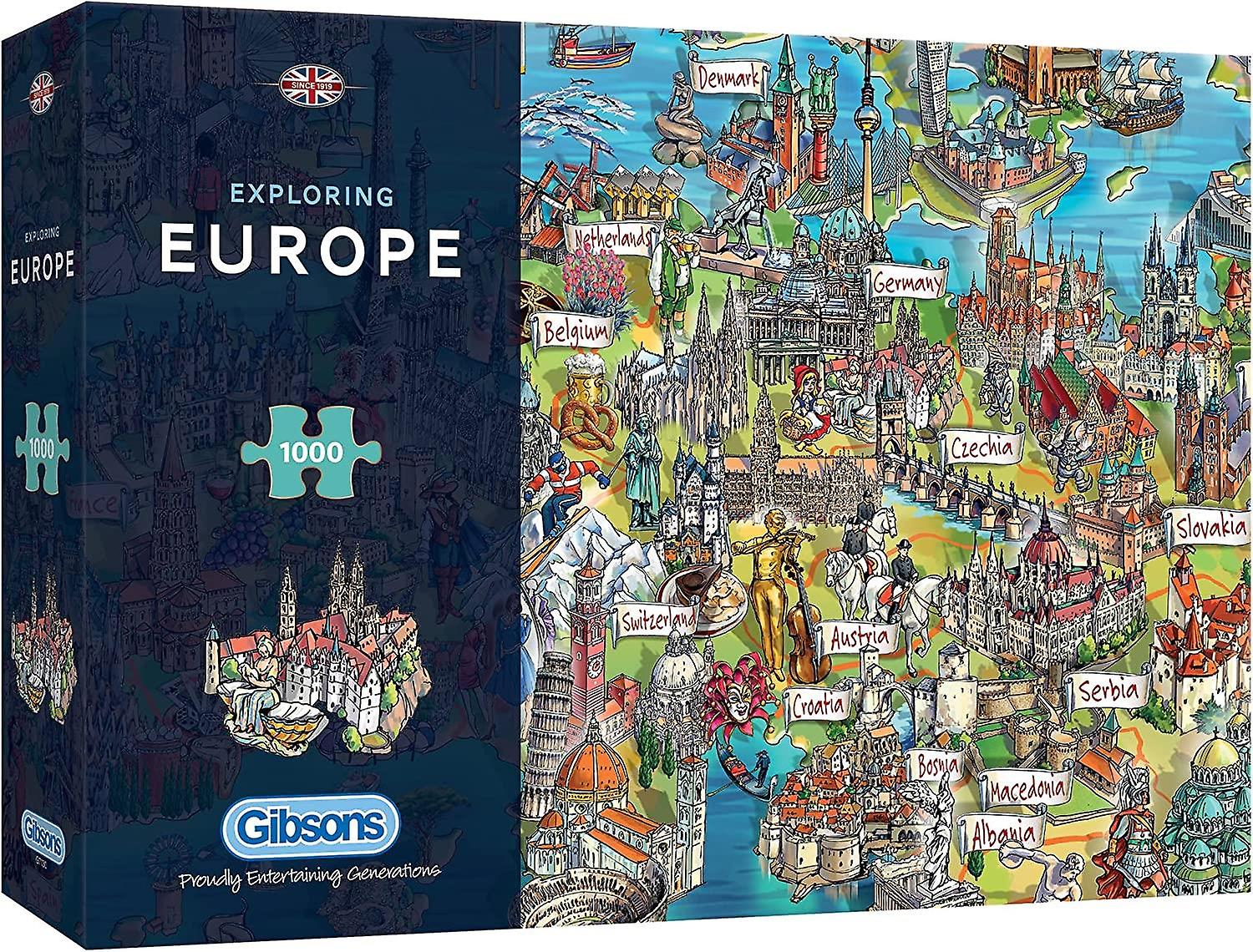 Gibsons Exploring Europe Jigsaw Puzzle (1000 Pieces) | Fruugo UK