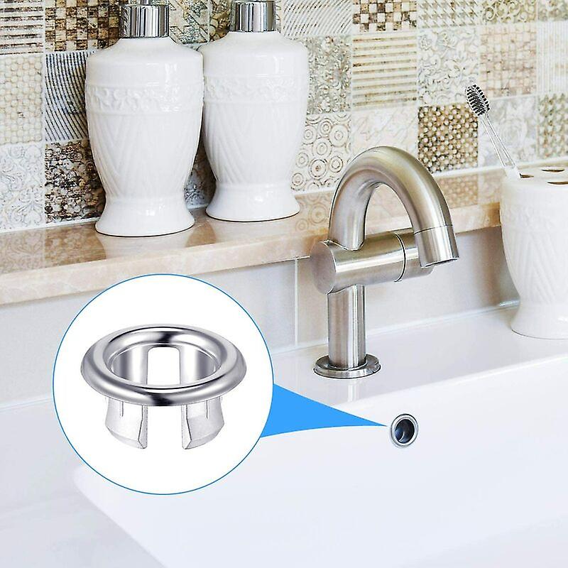 TRIP 6 Pieces Sink Overflow Rings, Decorative Kitchen Bathroom Wash ...