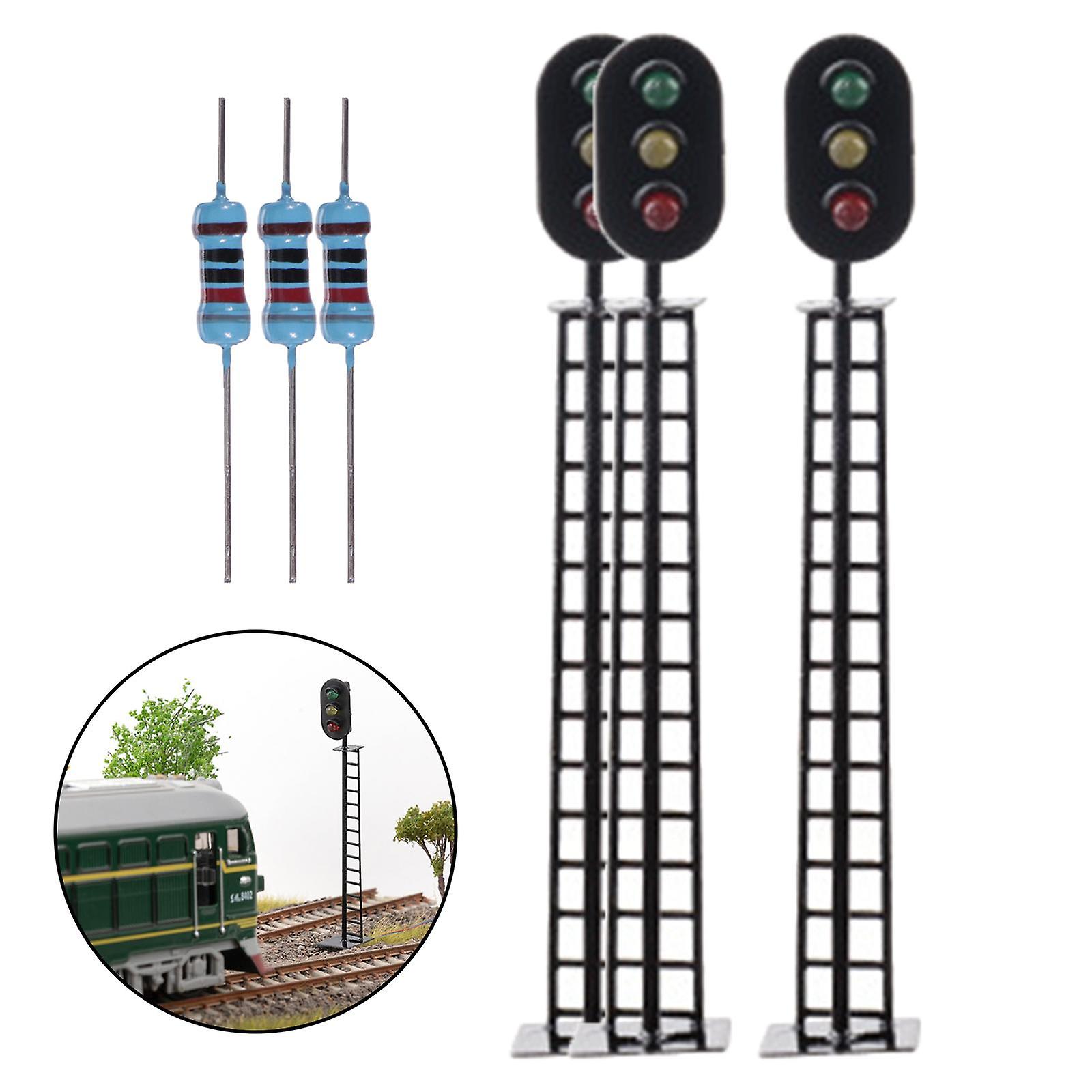 2x3Pcs DIY Traffic Lights 1:87 HO Scale Traffic Light Lamp Signal Light ...