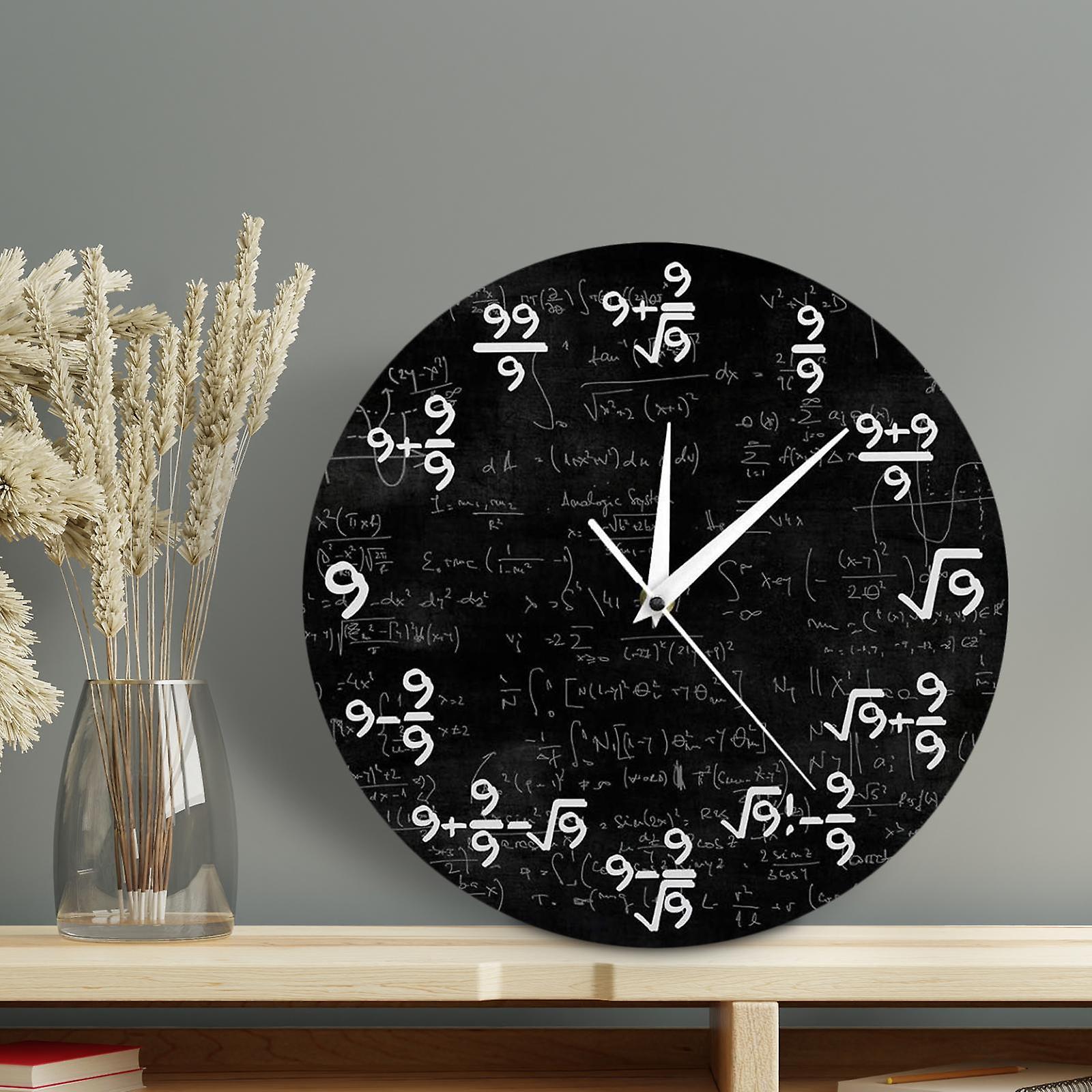 Modern Wall Clock Math Equation Clocks 9's Formulas Mathematical Art 12 ...