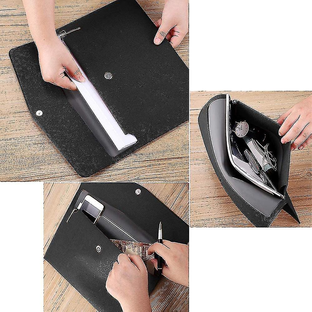 Pu Leather A4 File Folder Document Holder Waterproof Portfolio Envelope ...