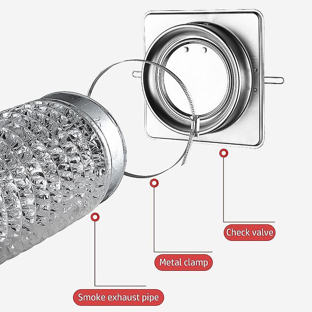 100-180mm Round Pipe Draft Blocker Backdraft Damper One Way Ventilation ...