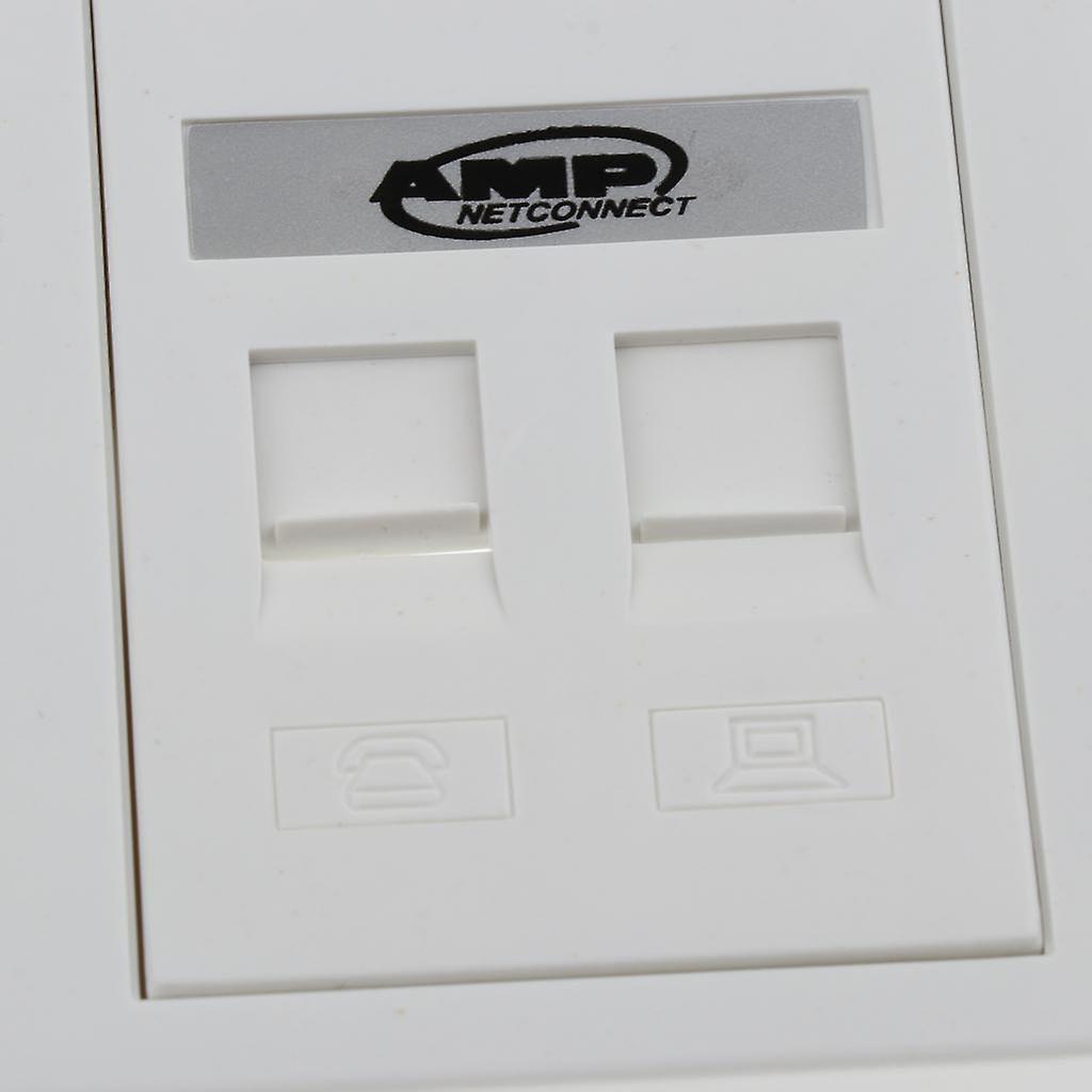 Quad Data Wall Outlet Face Plate 2 Port RJ45/RJ11 Ethernet Network ...