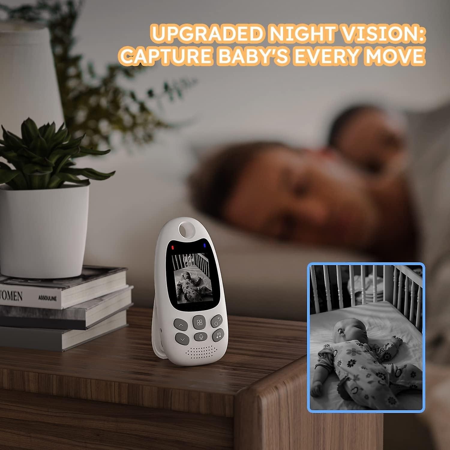 Baby Monitor with Camera, 2 Inch Screen Portable 2.4GHz Wireless Monitor with Night Vision, VOX ...