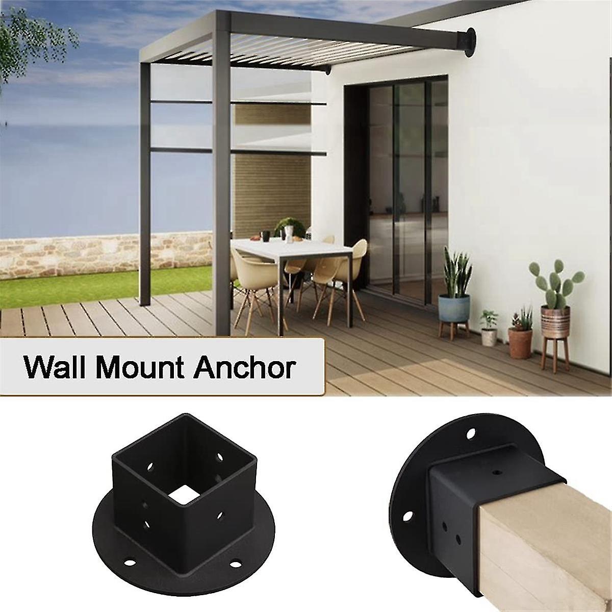 2pcs 2x2 Square Fence Pole Flange Base Pergola Post Base Brackets ...
