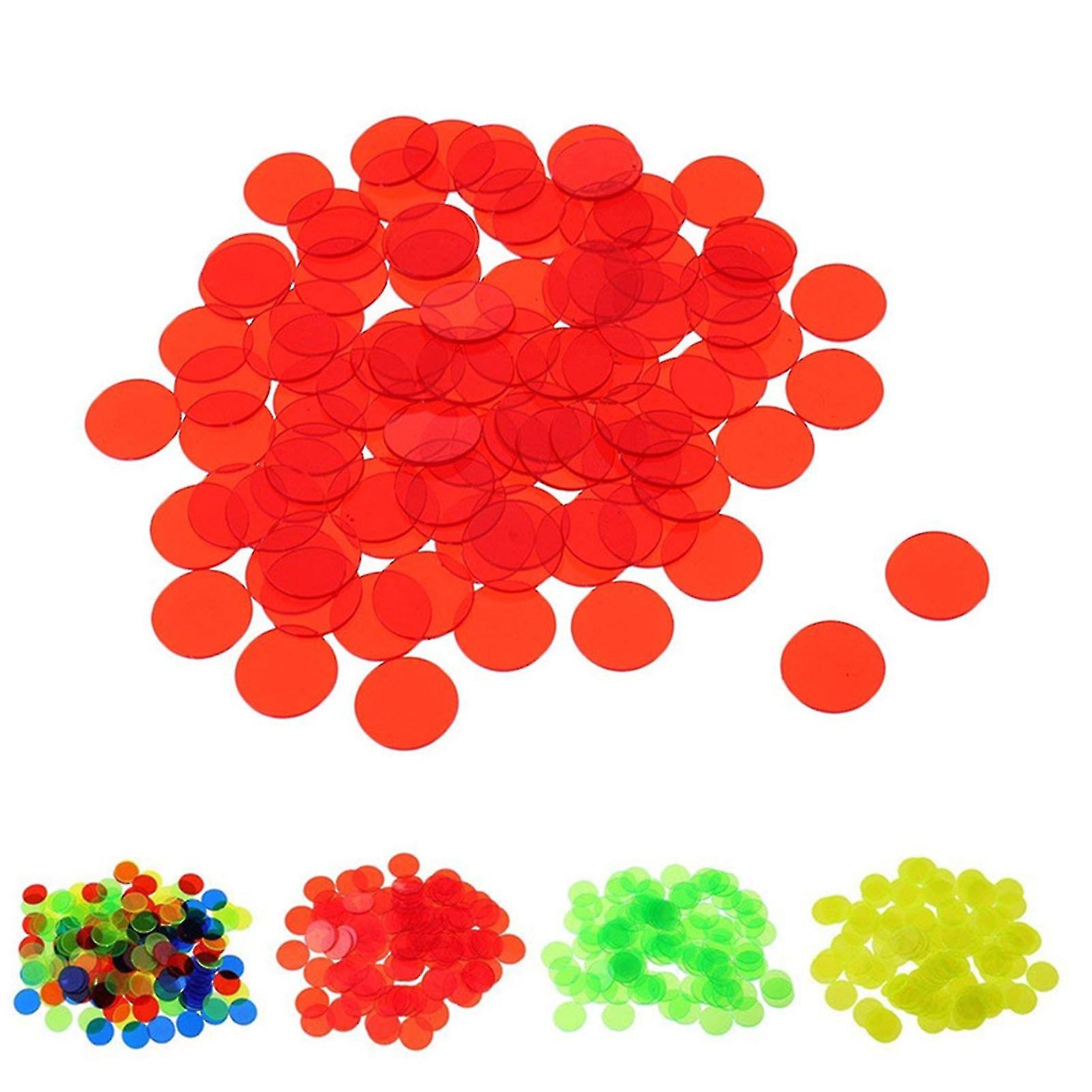 100pcs 19mm Bingo Chips Transparent Color Counting Math Game Counters ...