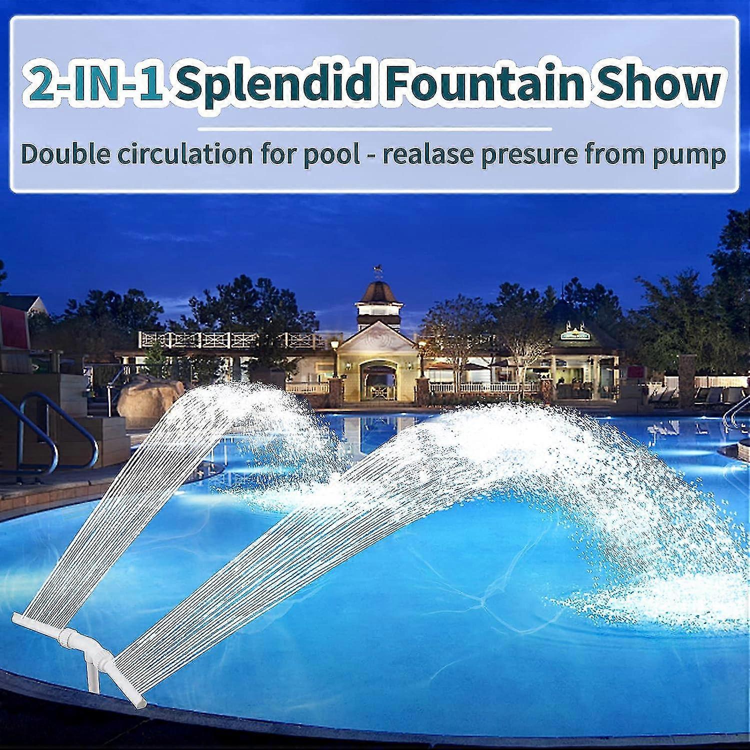 Poolfontän för pooler över och i marken, justerbar Dual Spray ...