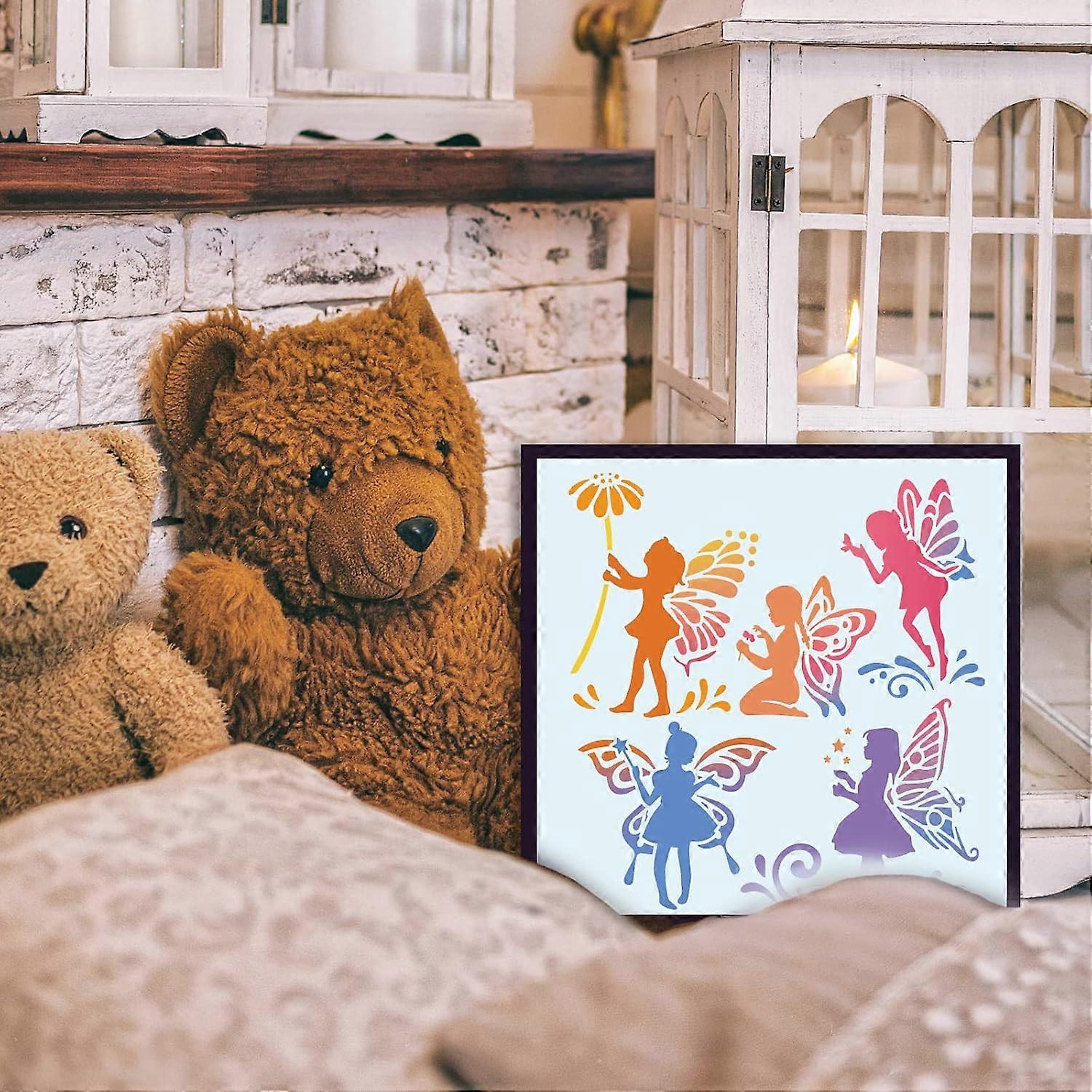 Fairy Stencil 11.8x11.8inch Reusable Butterfly Flower Fairies Drawing ...