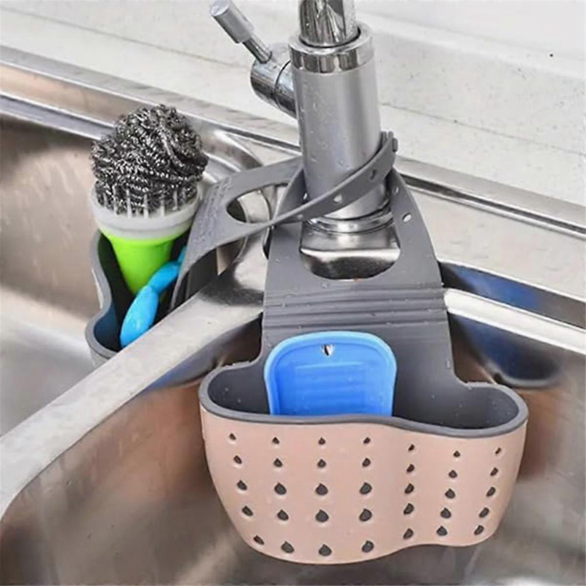 Hanging Basket, Sink Sponge Rack, Sink Organizer, Silicone Storage Box ...