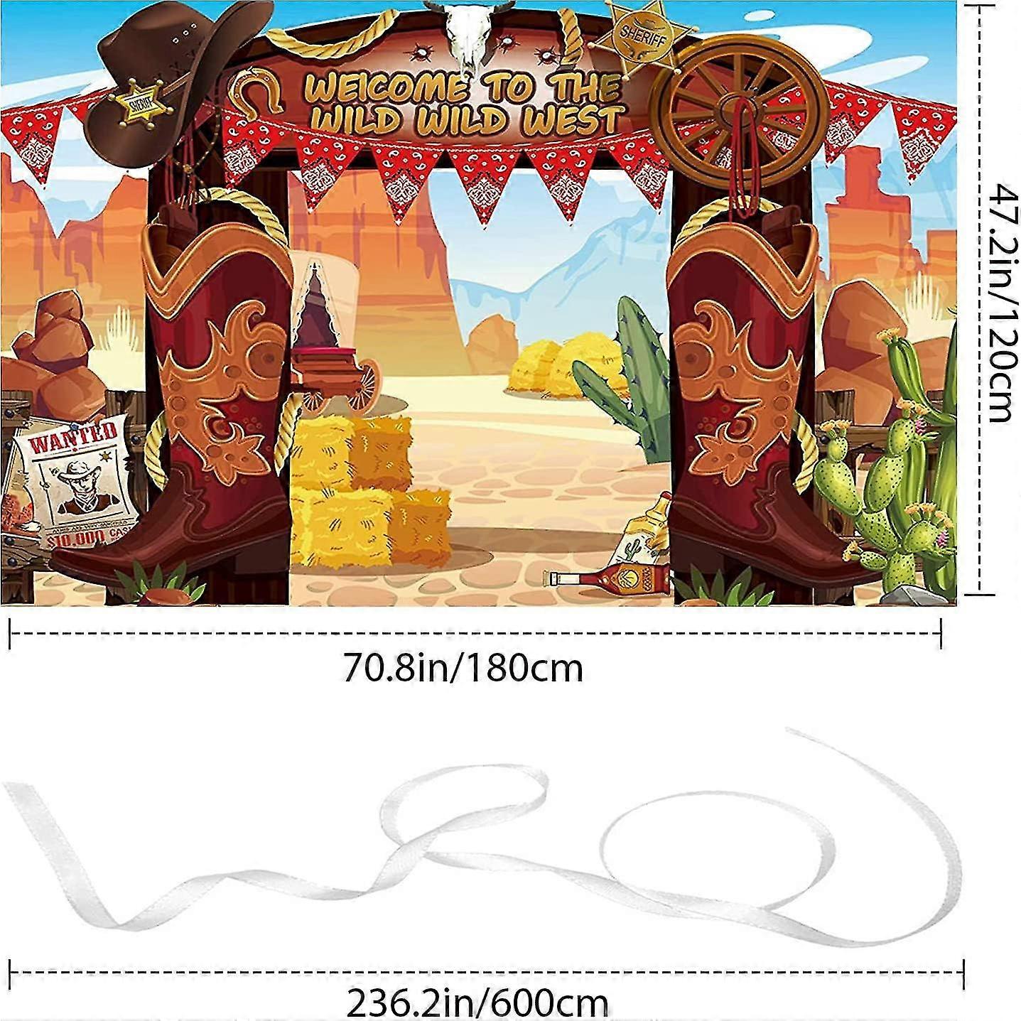 Western Cowboy Backdrop Wild West Cowboy Theme Party Banner Desert ...